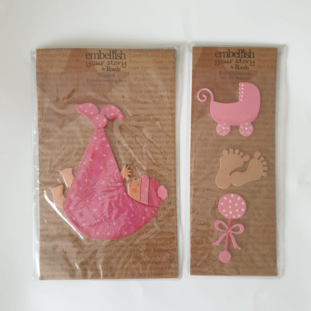 Embellish Your Story Magnet PINK BUNDLE Baby Girl Wrapped in Blanket ...