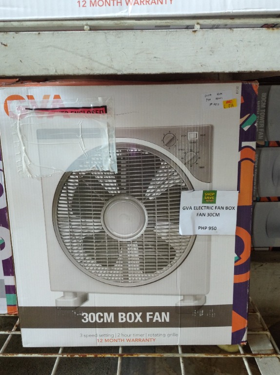 GVA ELECTRIC FAN 30CM BOX FAN, Furniture & Home Living, Lighting & Fans ...