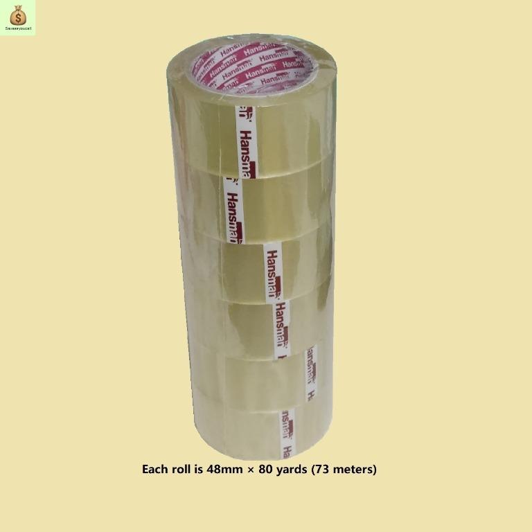 Hansman Industrial OPP Packing Tape (1 roll) (48mm X 80 yards/73 meters ...