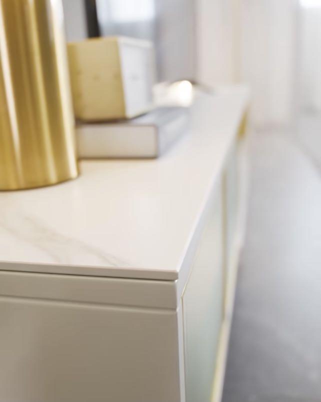 INSTOCK Real stone marble extendable TV console, Furniture & Home ...