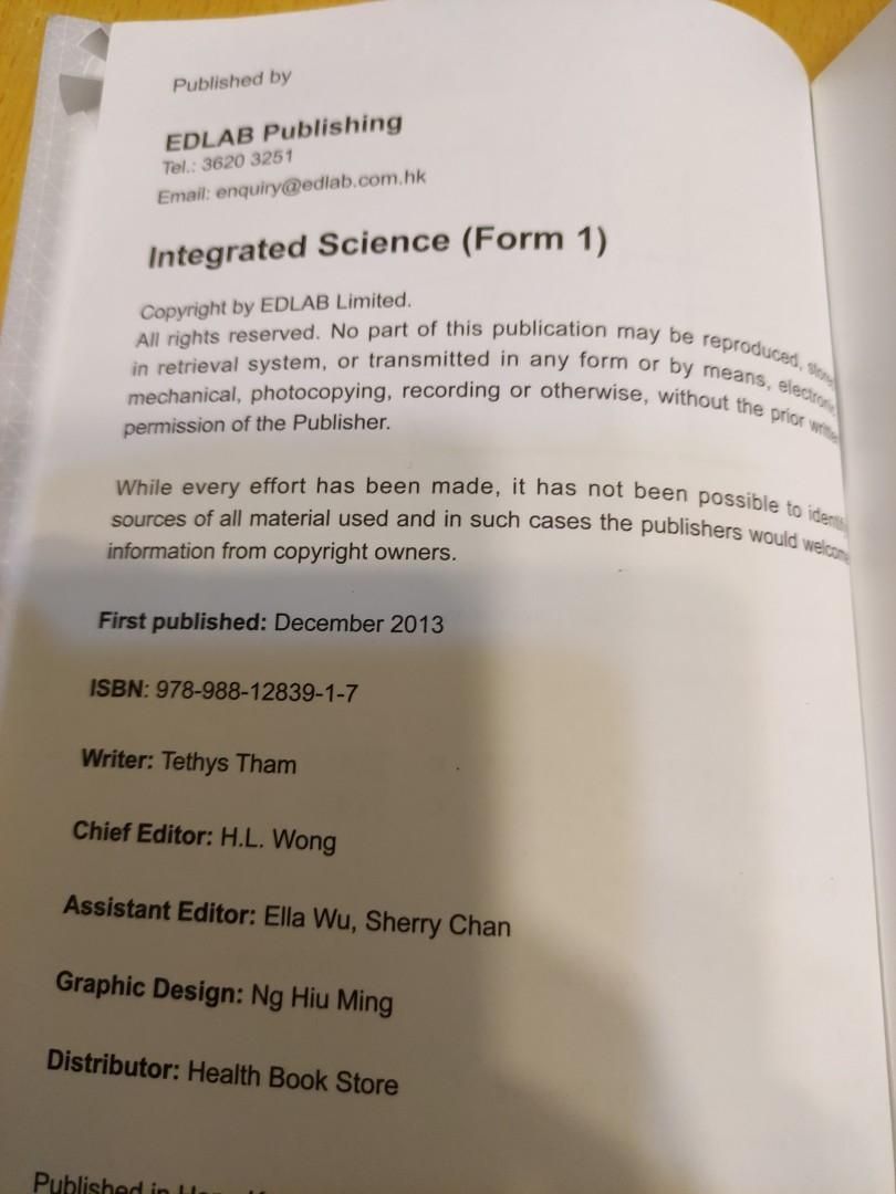 Integrated science Form 1, 興趣及遊戲, 書本 & 文具, 書本及雜誌 - 補充練習 - Carousell
