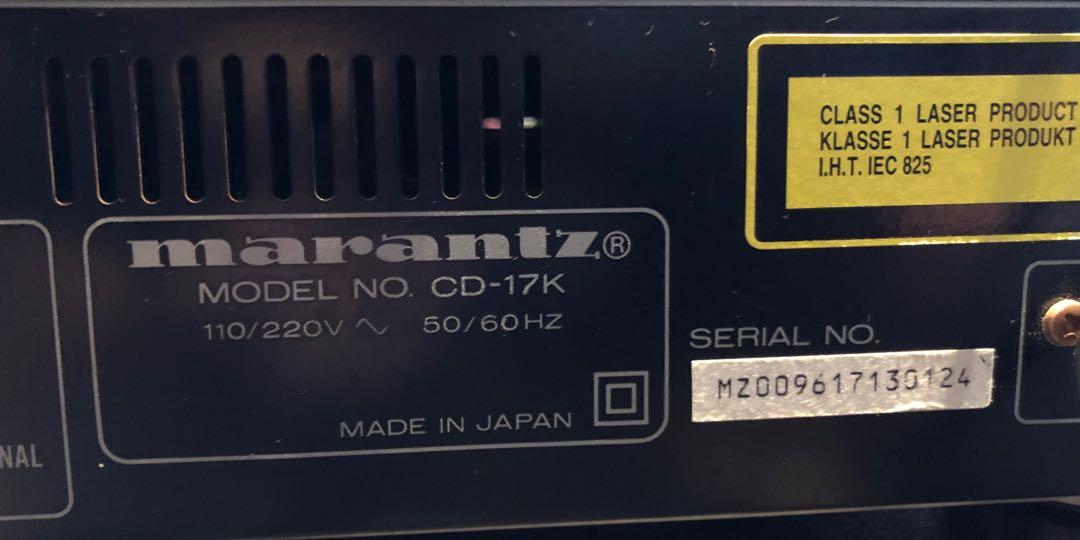 Marantz CD player CD17, Audio, Other Audio Equipment on Carousell