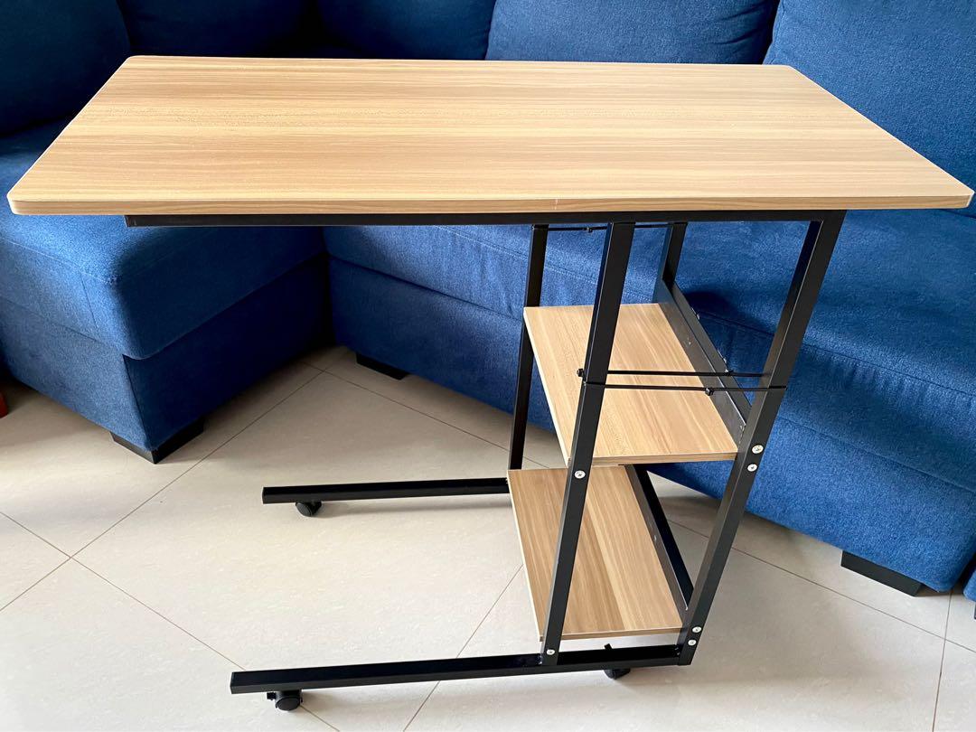 Mobile Study Table wi. Built-in Shelves & Wheels, Furniture & Home ...
