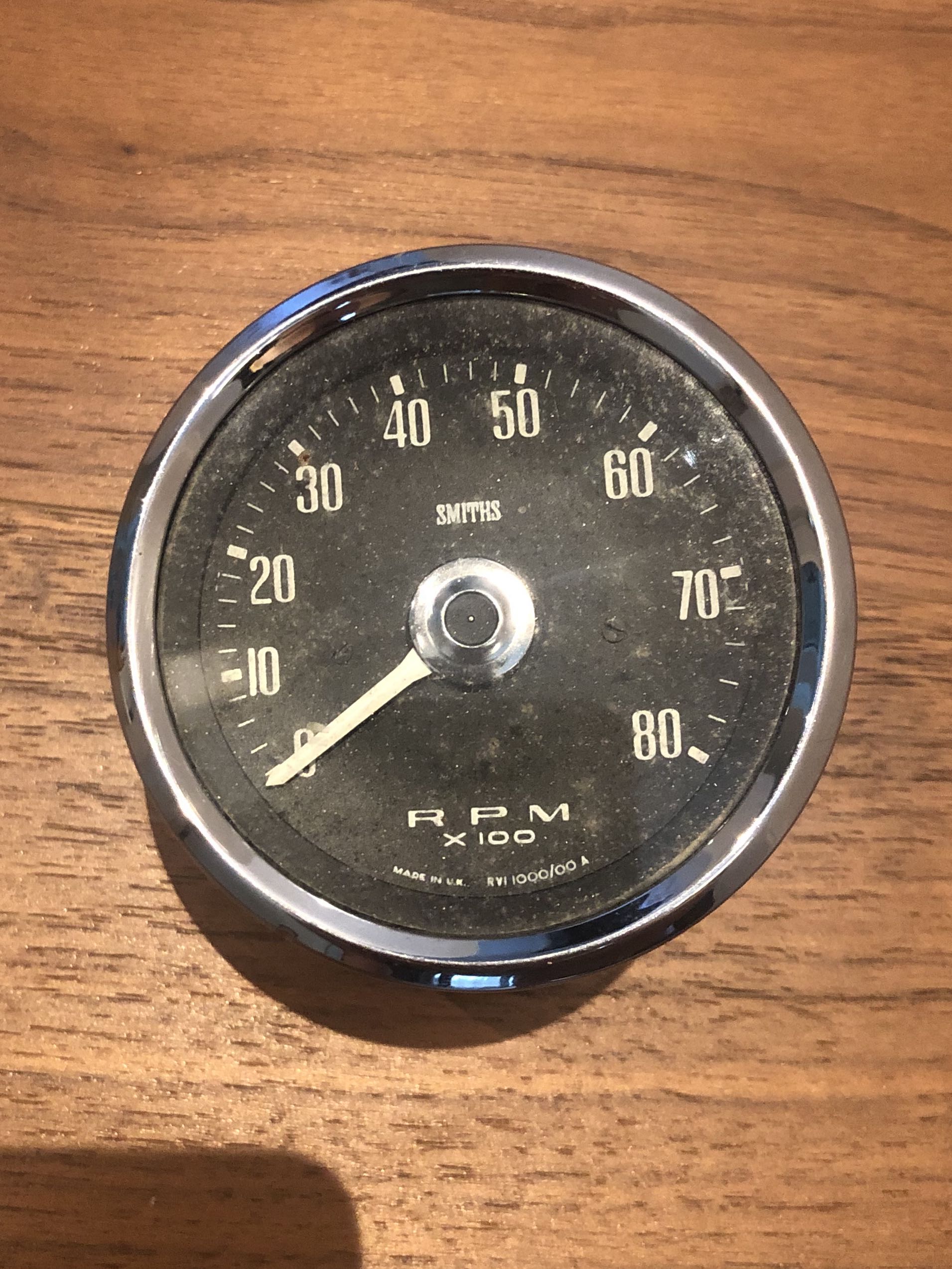 NOS 1960s Vintage Smiths RPM gauge tachometer classic mini MGB Triumph ...