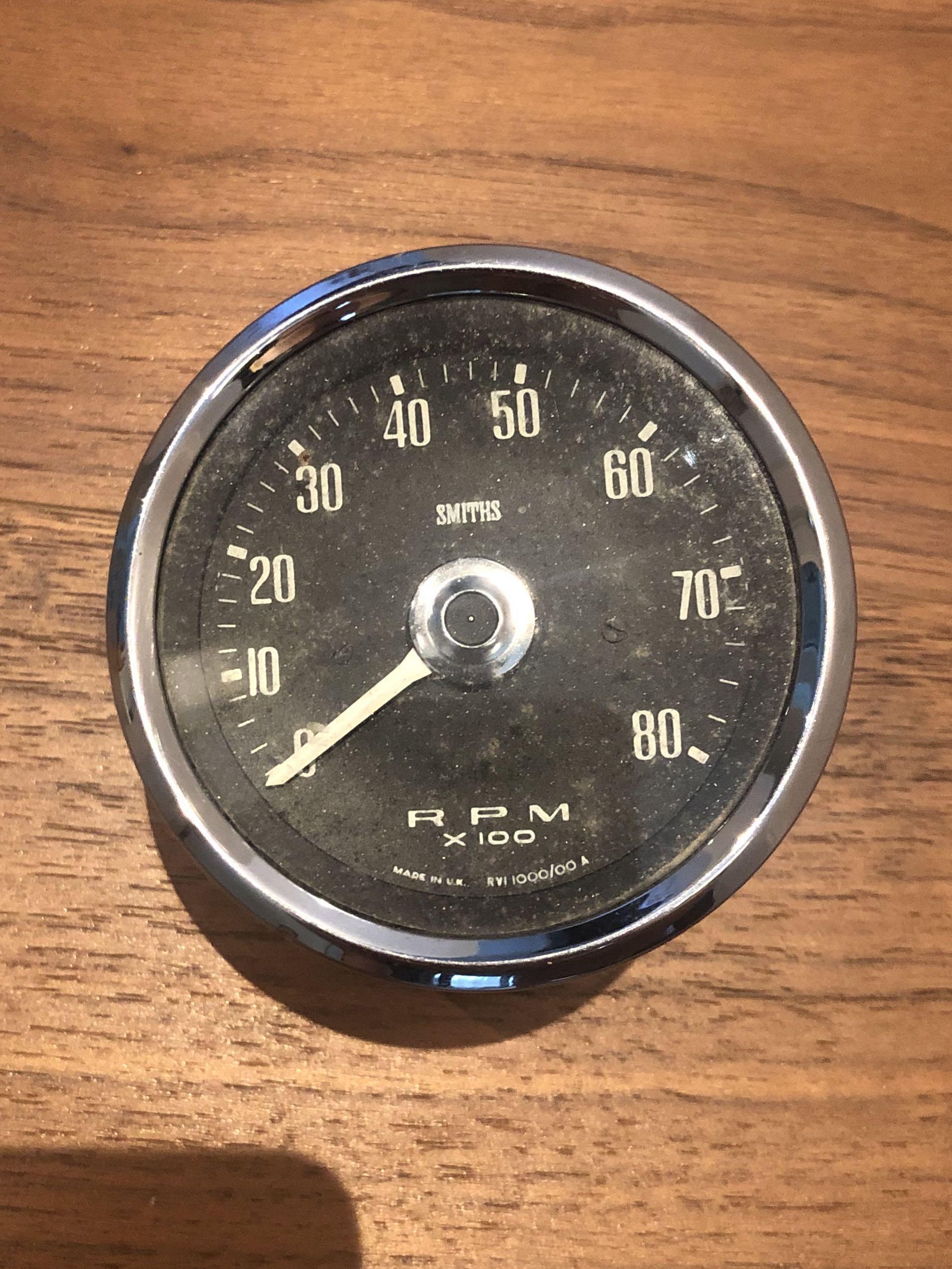 NOS 1960s Vintage Smiths RPM gauge tachometer classic mini MGB Triumph ...