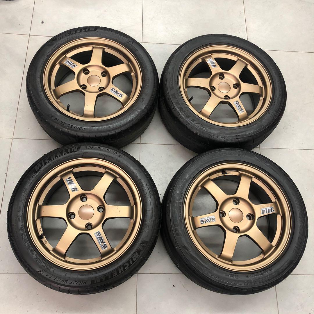 Rim TE37 15 7jj pcd100, Auto Accessories on Carousell