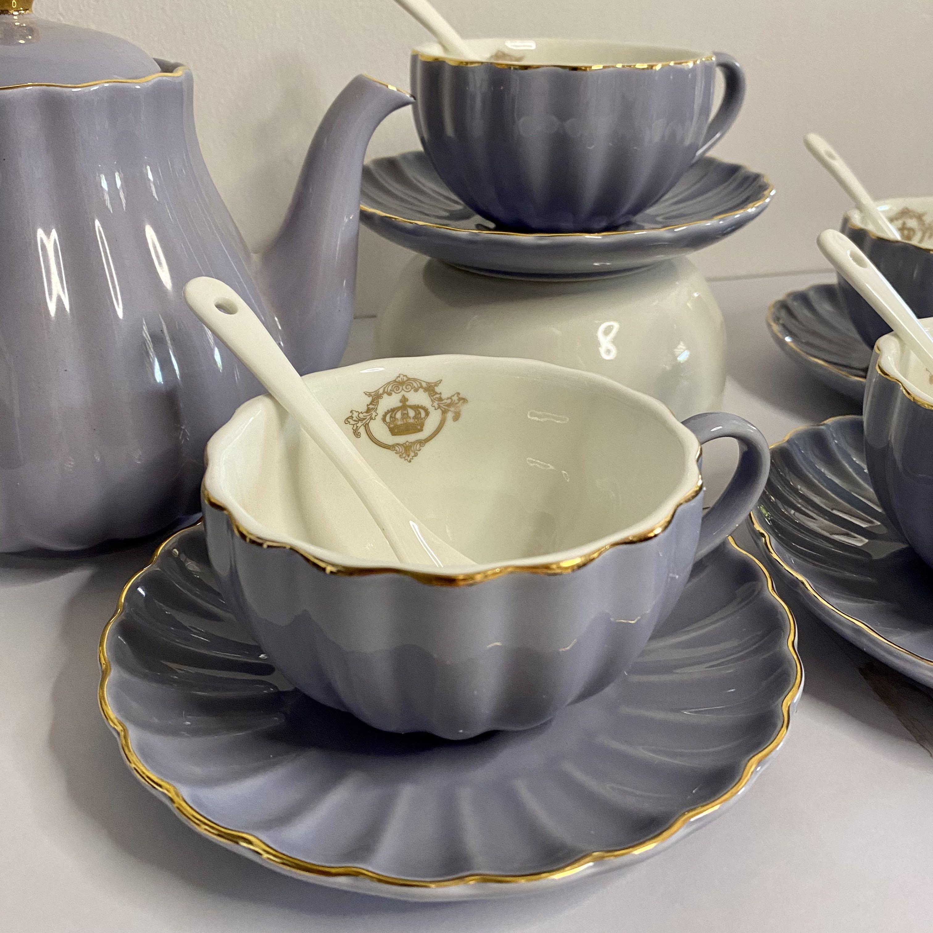 Royale Bluebell Tea Set (w/ Crown sign), Furniture & Home Living ...