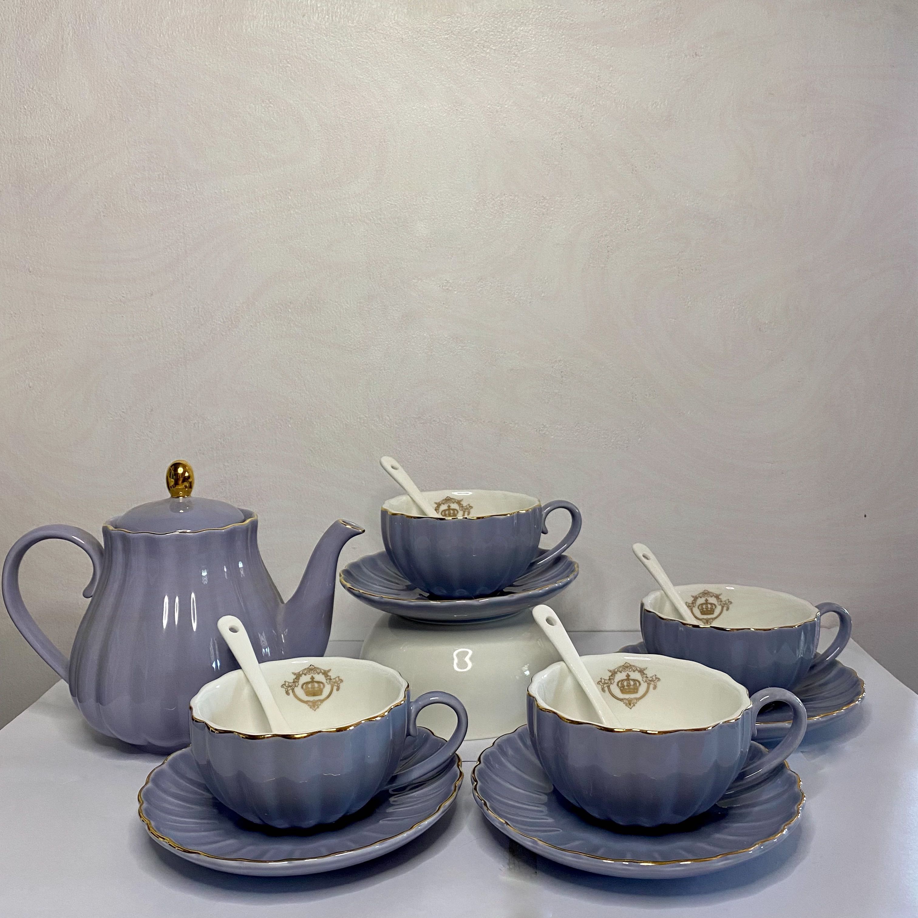 Royale Bluebell Tea Set (w/ Crown sign), Furniture & Home Living ...