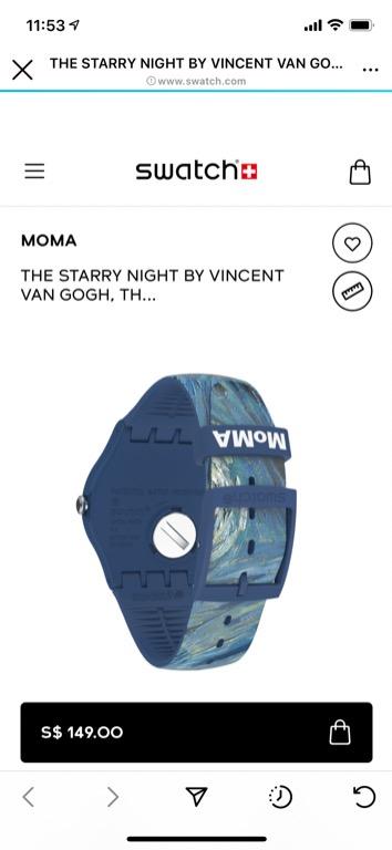 The starry night by Vincent Van Gogh Swatch, Luxury, Watches on Carousell