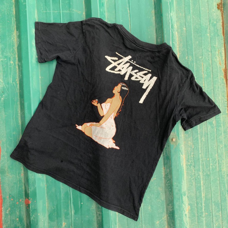 Vintage Stussy 8 Ball Naked Girl Shirt Mens Fashion Tops And Sets