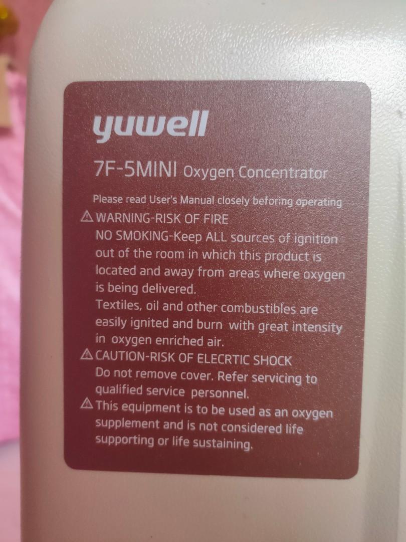 Yuwell 7F-5MINI Oxygen Concentrator, Health & Nutrition, Medical ...
