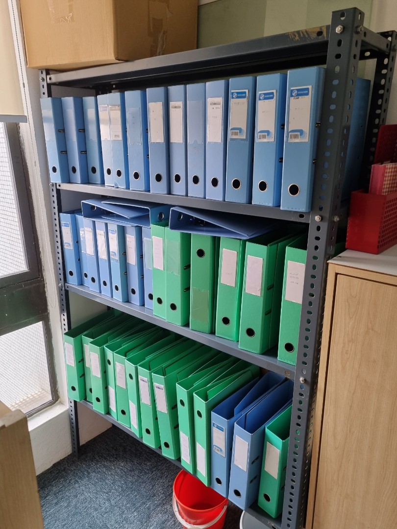 3 tier shelves & arch files, Furniture & Home Living, Furniture ...