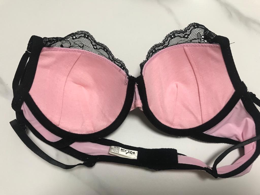 Last one 歐洲 (Size: 80A ) Pink / Black Fancy Lace / bling bling jewel ...