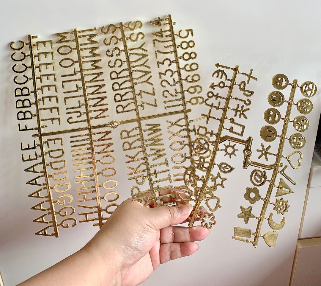 Bright Gold color lettering set, Hobbies & Toys, Stationery & Craft ...