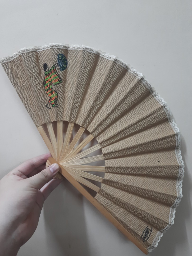 Brown Hand Fan with Japanese Design, Women's Fashion, Watches ...