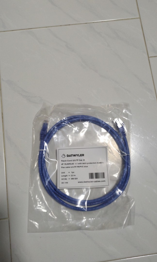 DATWYLER internet / ethernet lan cable RJ45, Computers & Tech, Parts ...