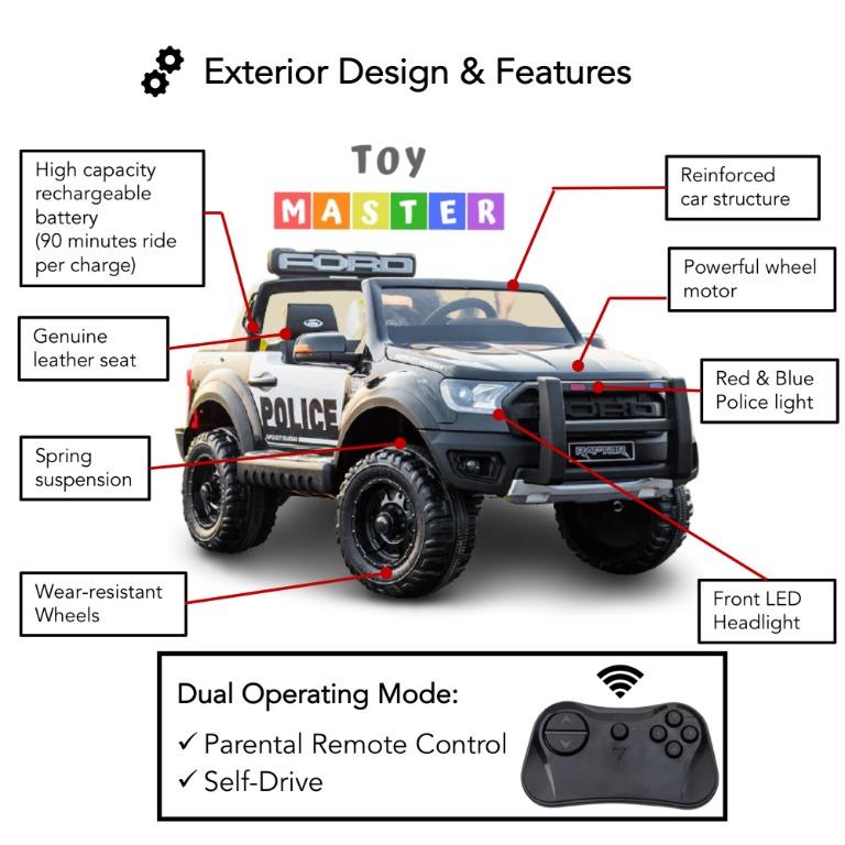 Ford Raptor F150 Police Children / Kids Electric Ride On off road Sport ...