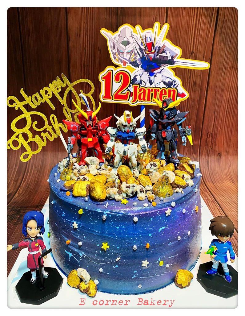 Galaxy Gundam design cream cake, Food & Drinks, Homemade Bakes on Carousell