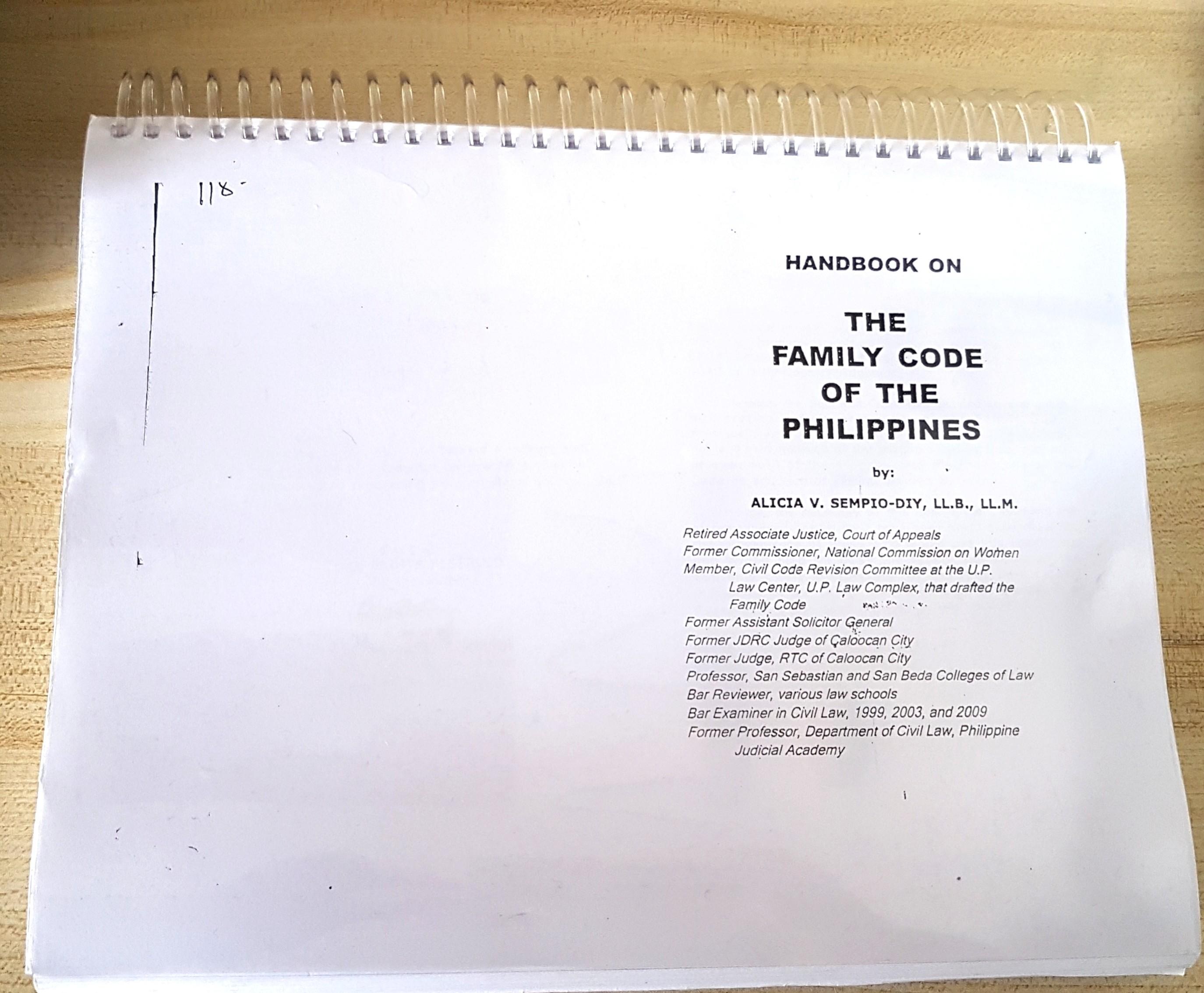 Handbook on The Family Code of the Philippines, Hobbies & Toys, Books ...