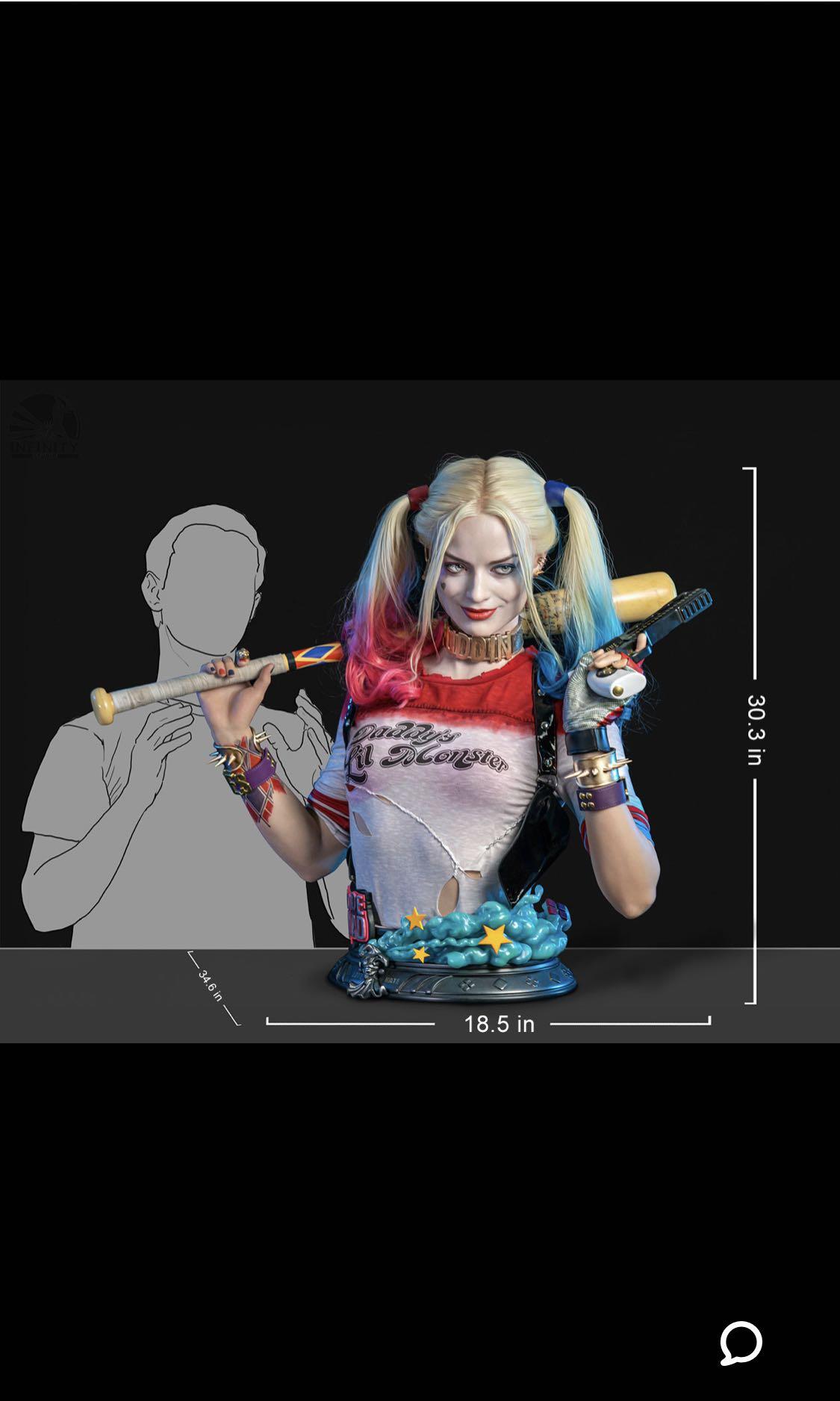 Infinity studio Harley Quinn life size bust, Hobbies & Toys, Toys ...