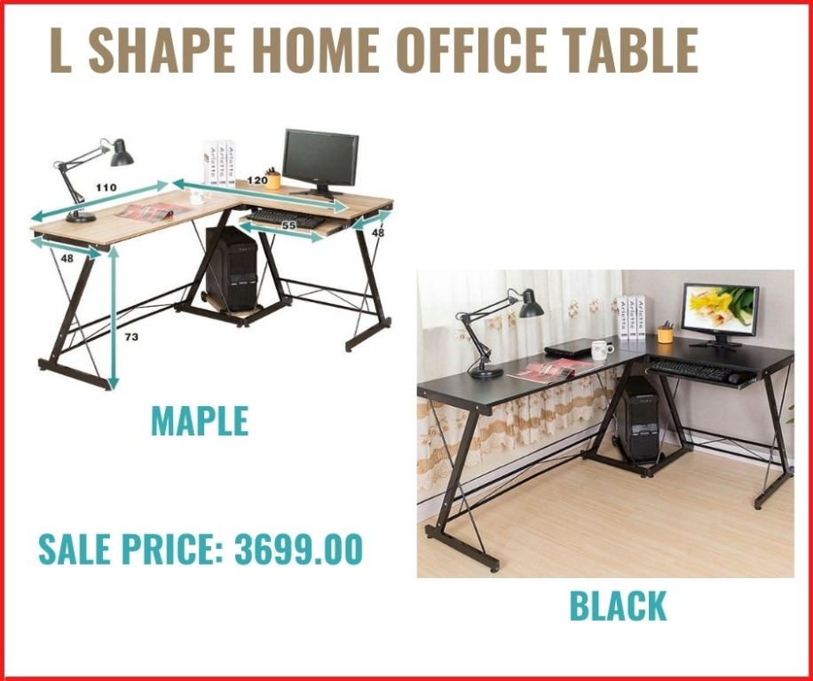 L- Shaped Office Table with Keyboard Holder and CPU Holder / L Shape ...