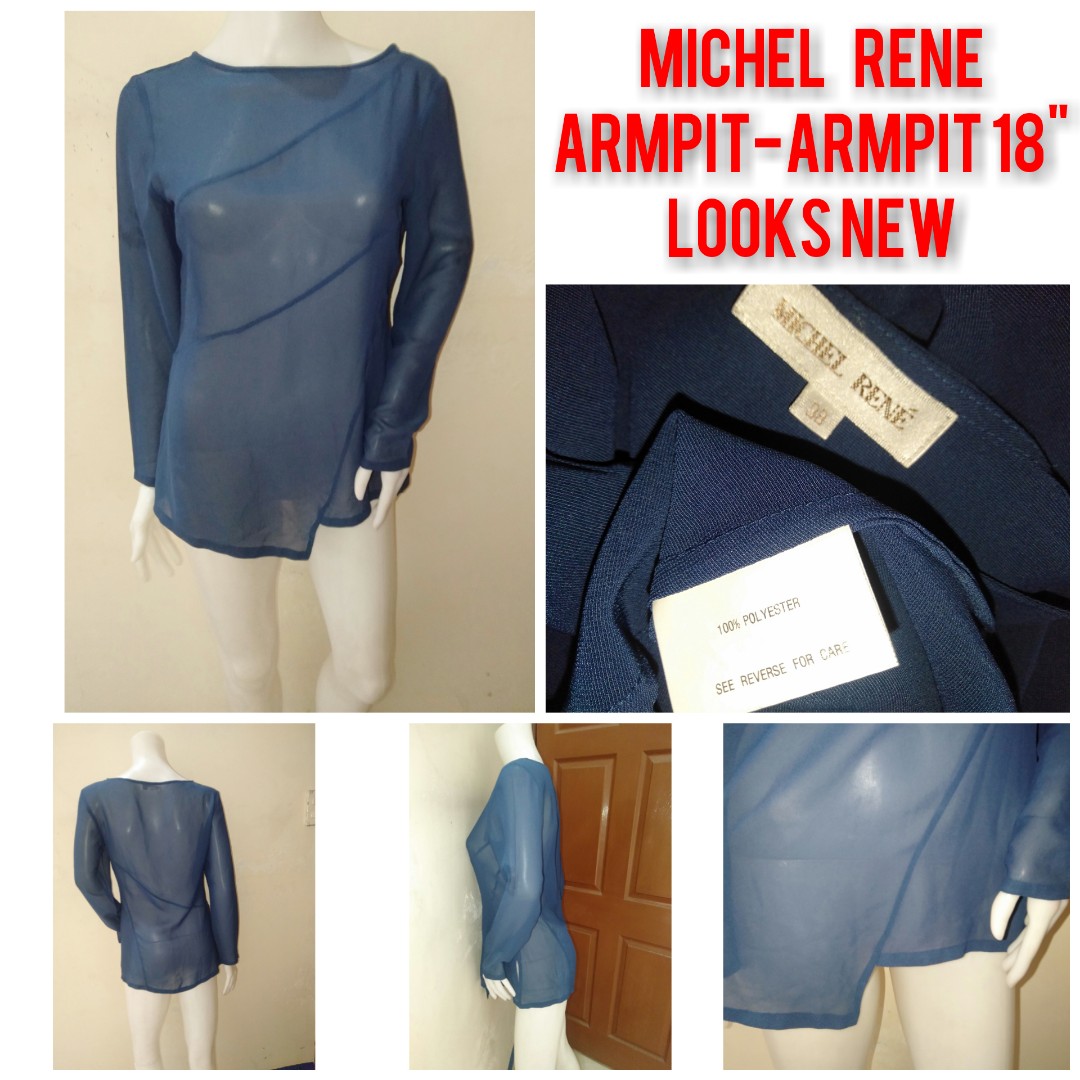 Michel Rene See-Through Tops, Women's Fashion, Tops, Longsleeves on ...