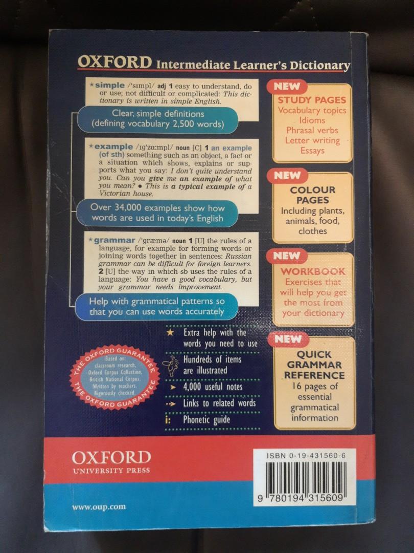Oxford Intermediate Learner's Dictionary - Carousell