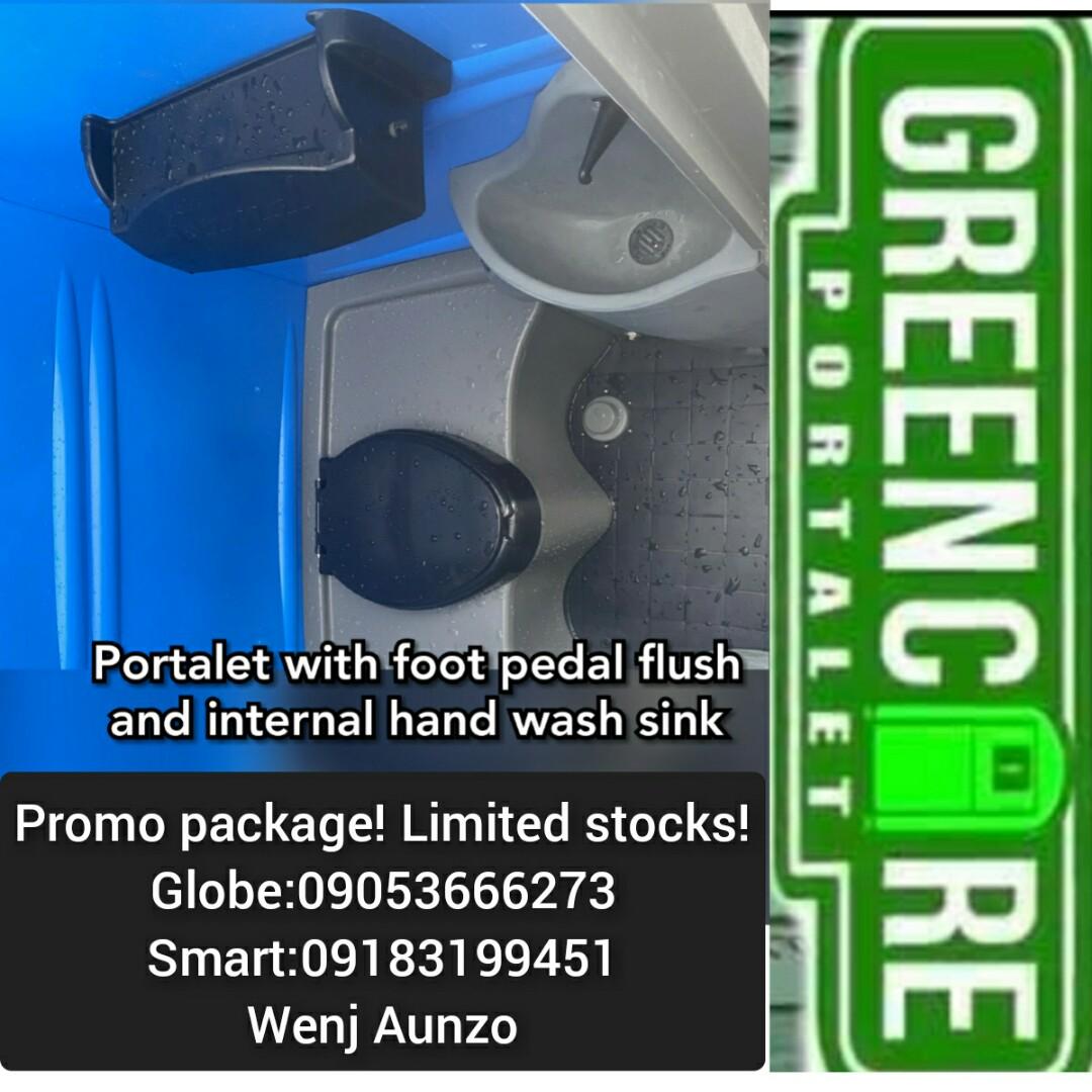 Portable toilet and portalet with flush and handwash sink, Everything ...