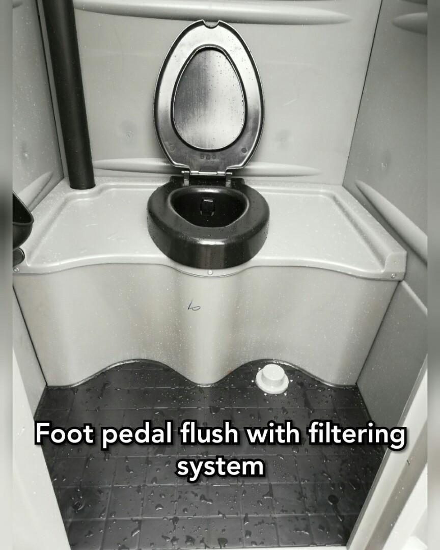 Portable toilet and portalet with flush and handwash sink, Everything ...