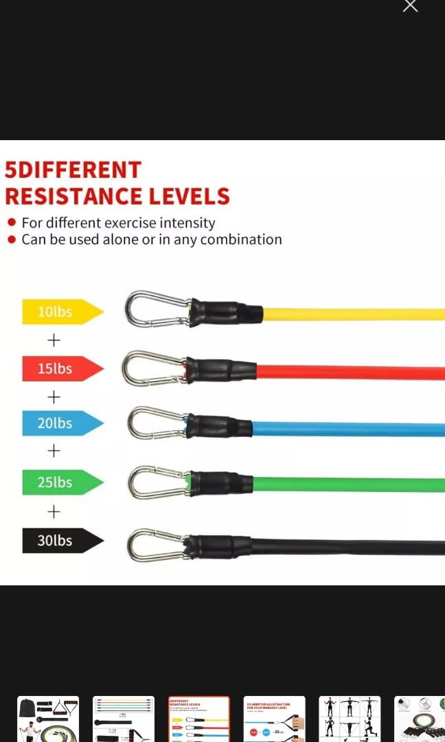 Resistence bands, Sports Equipment, Exercise & Fitness, Toning ...