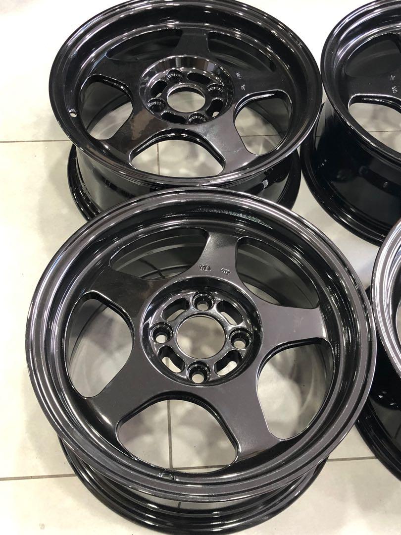 Rim Evo Regamaster Glossy Black 15x7jj pcd100, Auto Accessories on ...