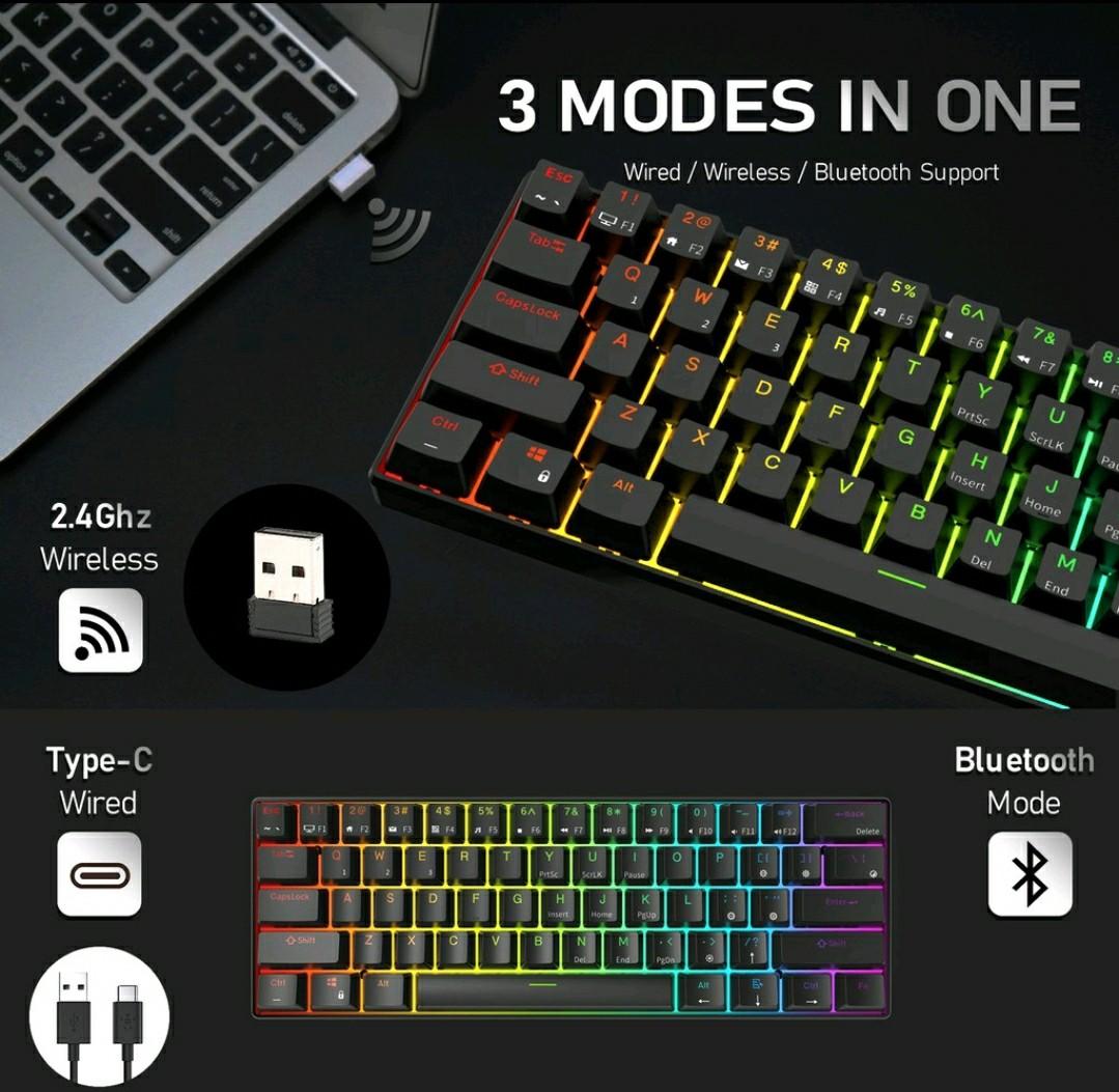 RK62 RGB Hotswap Brown Switch keyboard, Computers & Tech, Parts ...