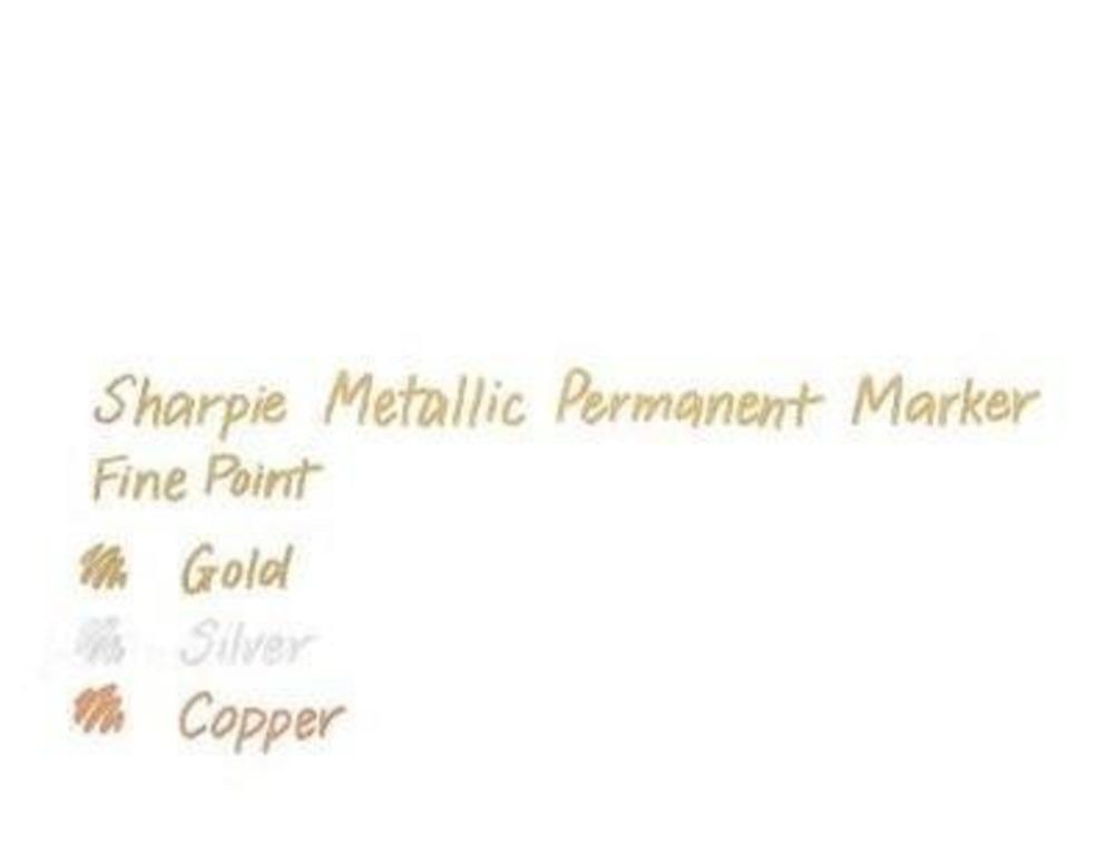 SHARPIE | FINE TIP | METALLIC | SILVER BRONZE GOLD | PERMANENT MARKERS ...