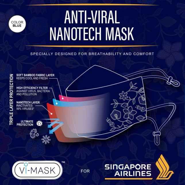 Singapore Airlines Face Mask, Health & Nutrition, Face Masks & Face ...