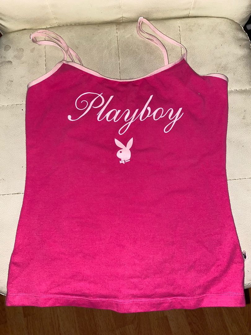 Authentic Pink Playboy Tank Top, Women's Fashion, Tops, Sleeveless on ...