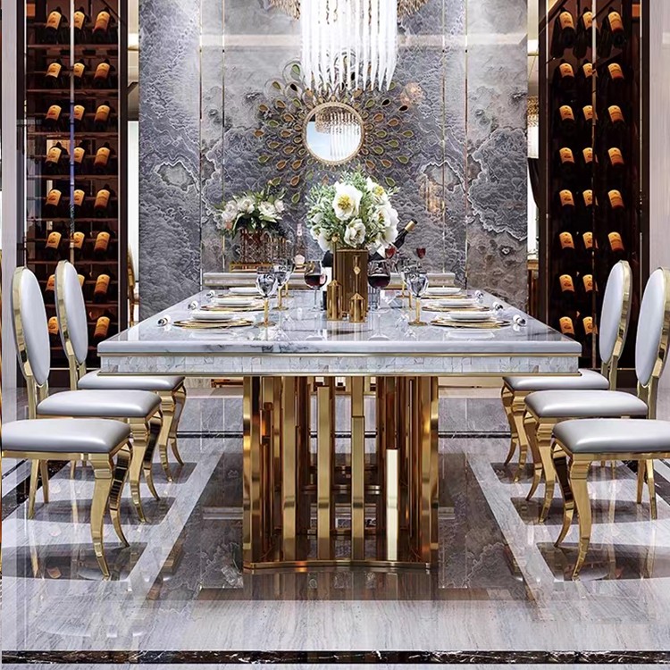 BNIP 2M long marble dining table set, Furniture & Home Living ...