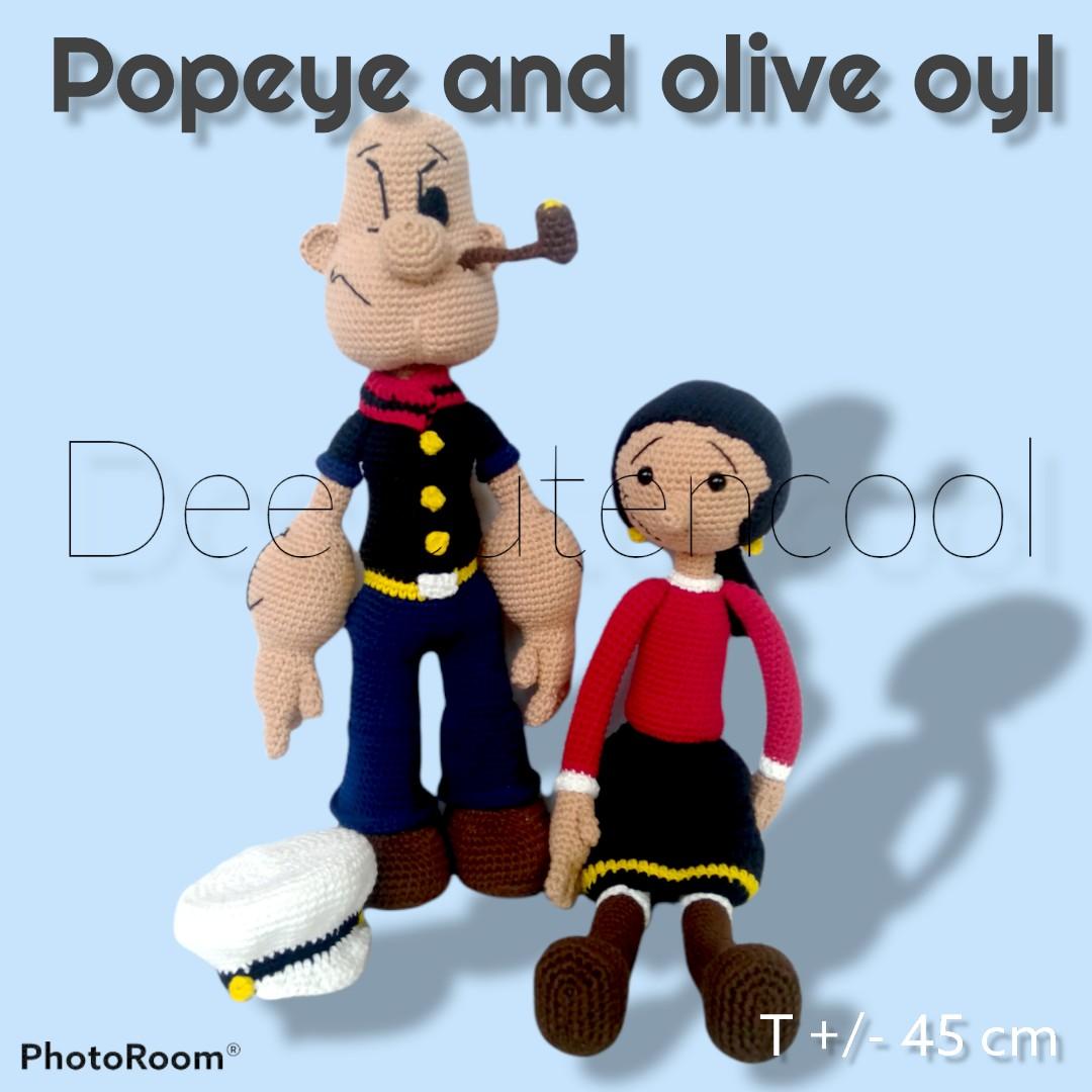 Boneka amigurumi Popeye n olive oyl, Desain & Kerajinan Tangan, Karya ...