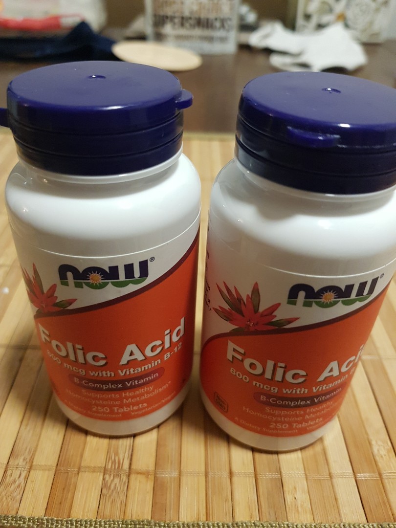 Folic acid 800mcg with Vitamin B-12, Health & Nutrition, Health ...