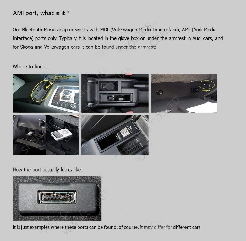 FREE Delivery Audi Aux Bluetooth Adapter VW Audi AMI MMI MDI Bluetooth ...