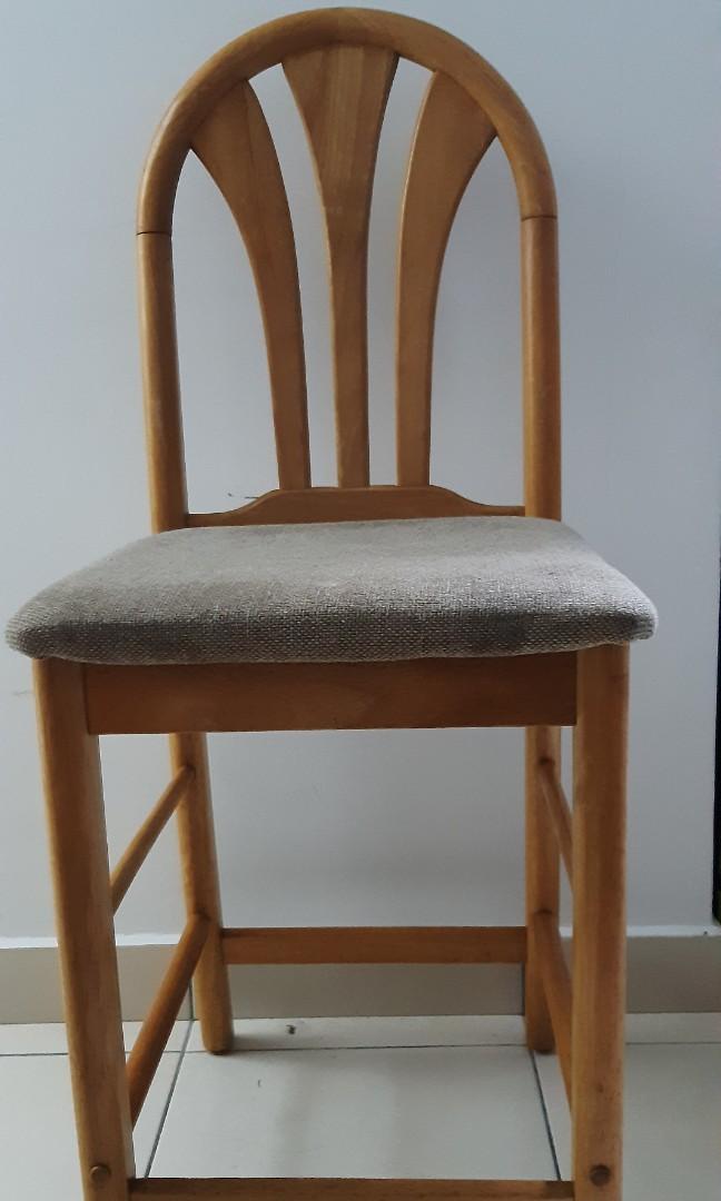 Kerusi tinggi kayu / kerusi bar kayu / bangku kaunter kayu, Furniture ...