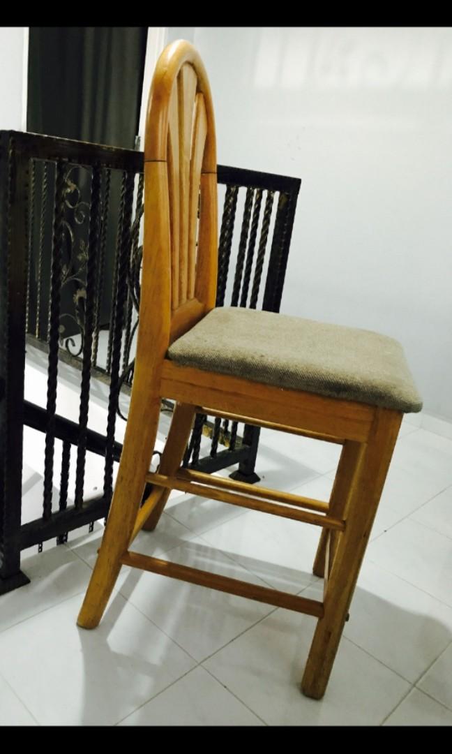 Kerusi tinggi kayu / kerusi bar kayu / bangku kaunter kayu, Furniture ...