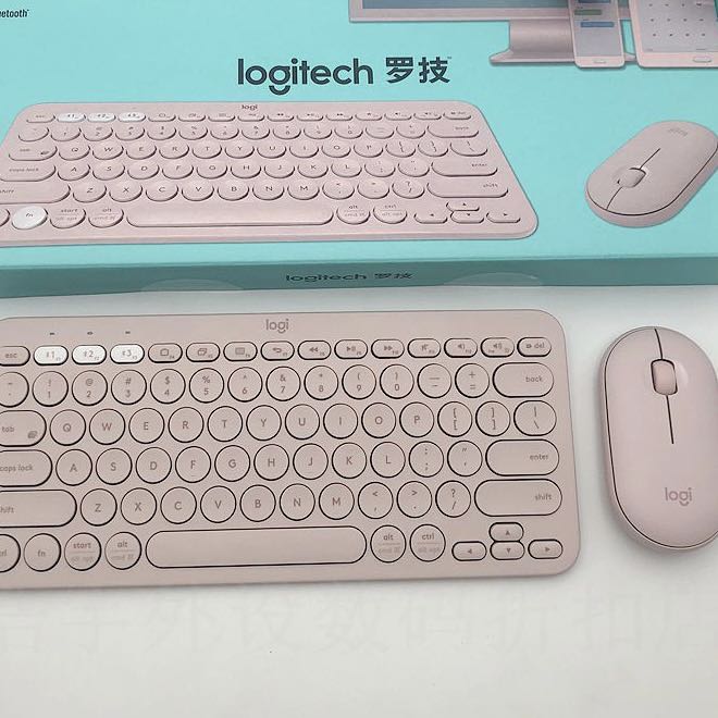 LOGITECH KEYBOARD AND MOUSE (PINK), Computers & Tech, Parts ...