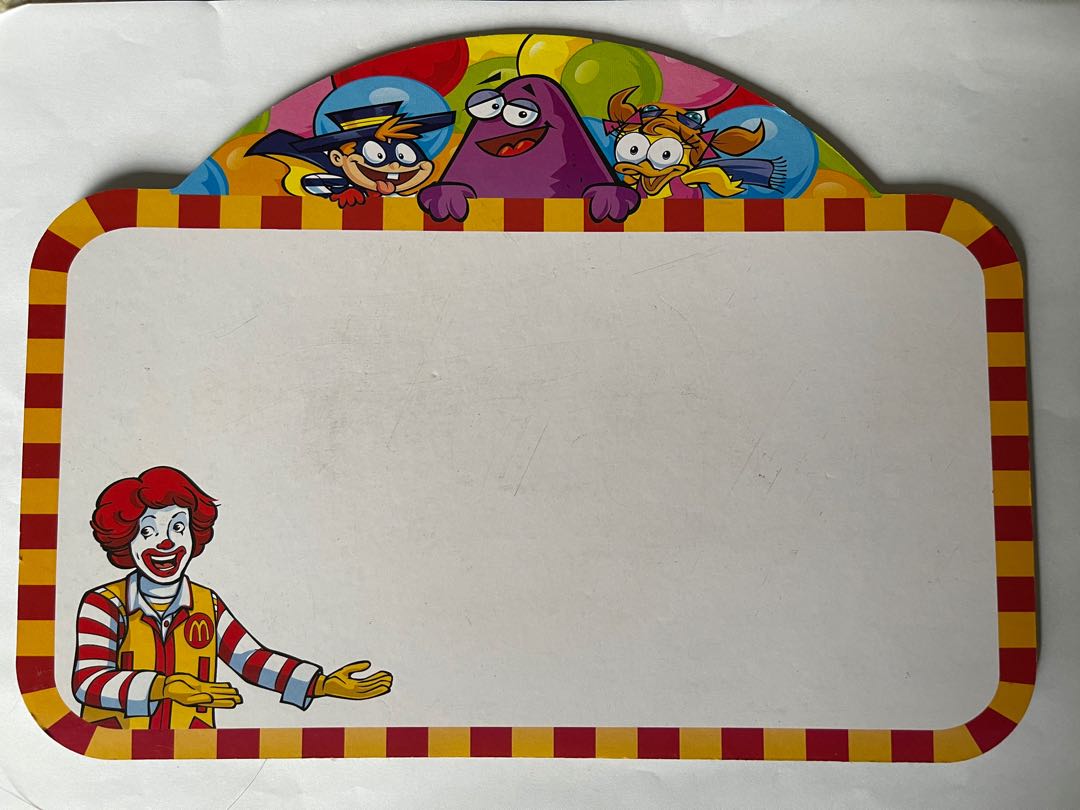 McDonald's Whiteboard | Happy Meal Mcdo Kids Toys, Hobbies & Toys, Toys ...