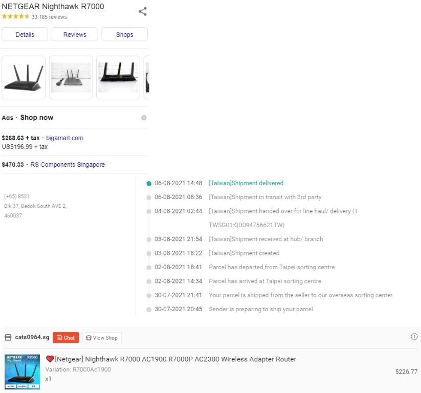 Netgear Nighthawk R7000 Router (AC1900), Computers & Tech, Desktops on ...