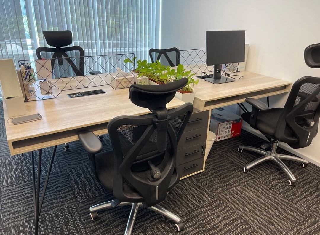 Office table for 4 people, Furniture & Home Living, Furniture, Tables ...