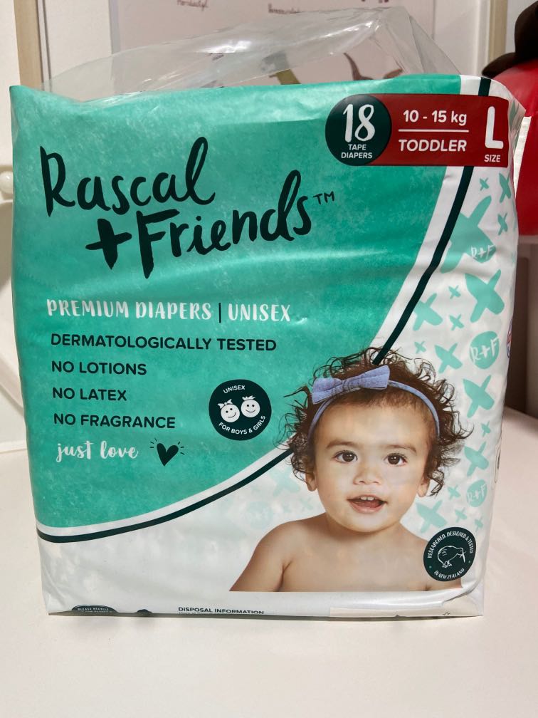Rascal & Friends diapers size L (18pcs), Babies & Kids, Bathing ...