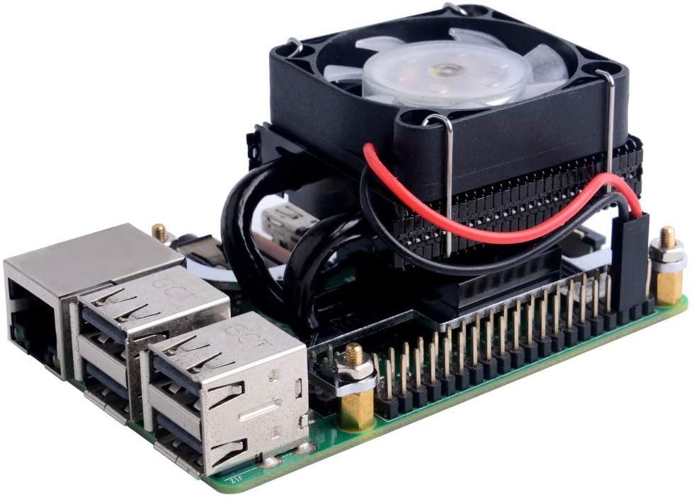 Raspberry Pi 4 Fan, Raspberry Pi Low-Profile CPU Cooler with RGB ...