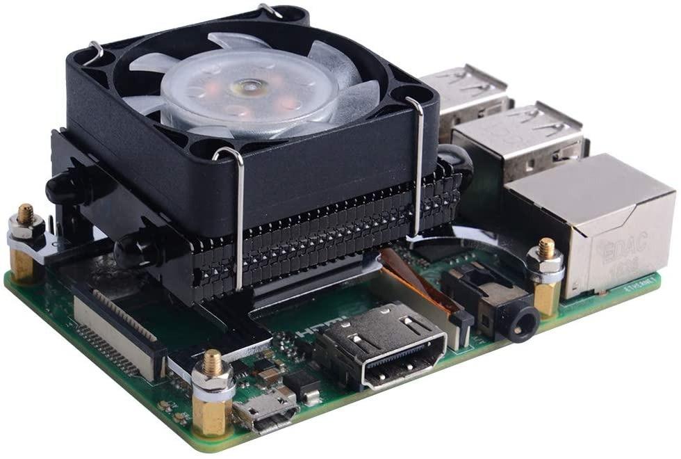 Raspberry Pi 4 Fan, Raspberry Pi Low-Profile CPU Cooler with RGB ...