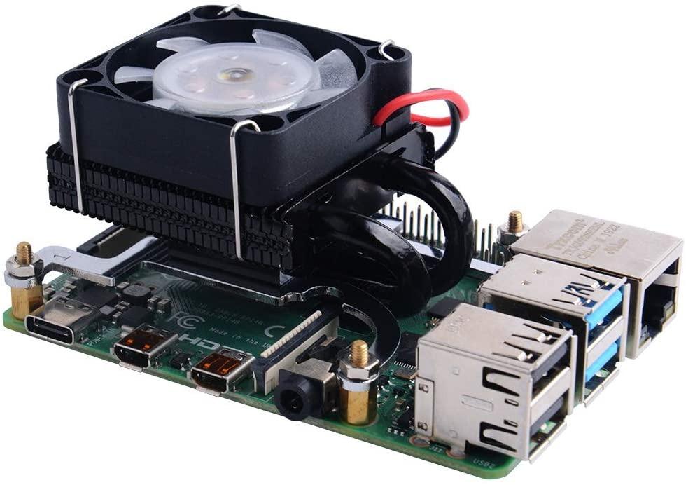 Raspberry Pi 4 Fan, Raspberry Pi Low-Profile CPU Cooler with RGB ...