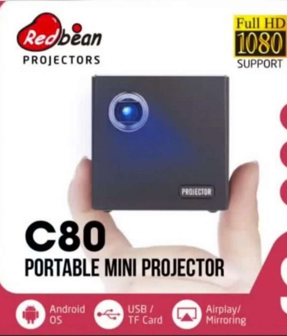 Redbean C80 mini smart projector, TV & Home Appliances, TV ...